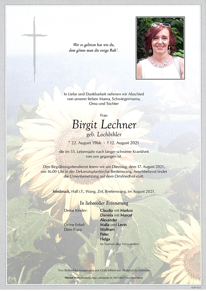 Todesanzeige - TrauerHilfe Bestattungs GesmbH